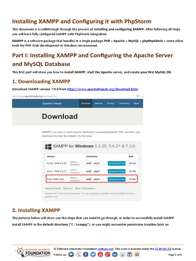 Installing Xampp And Configuring It With Phpstorm Pdf Php Apache 0266