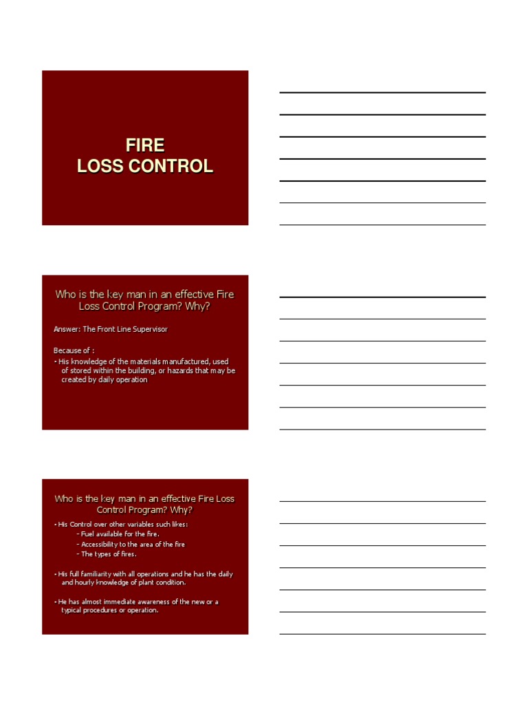 Fire Loss Control: Who Is The Key Man in An Effective Fire Loss Control ...