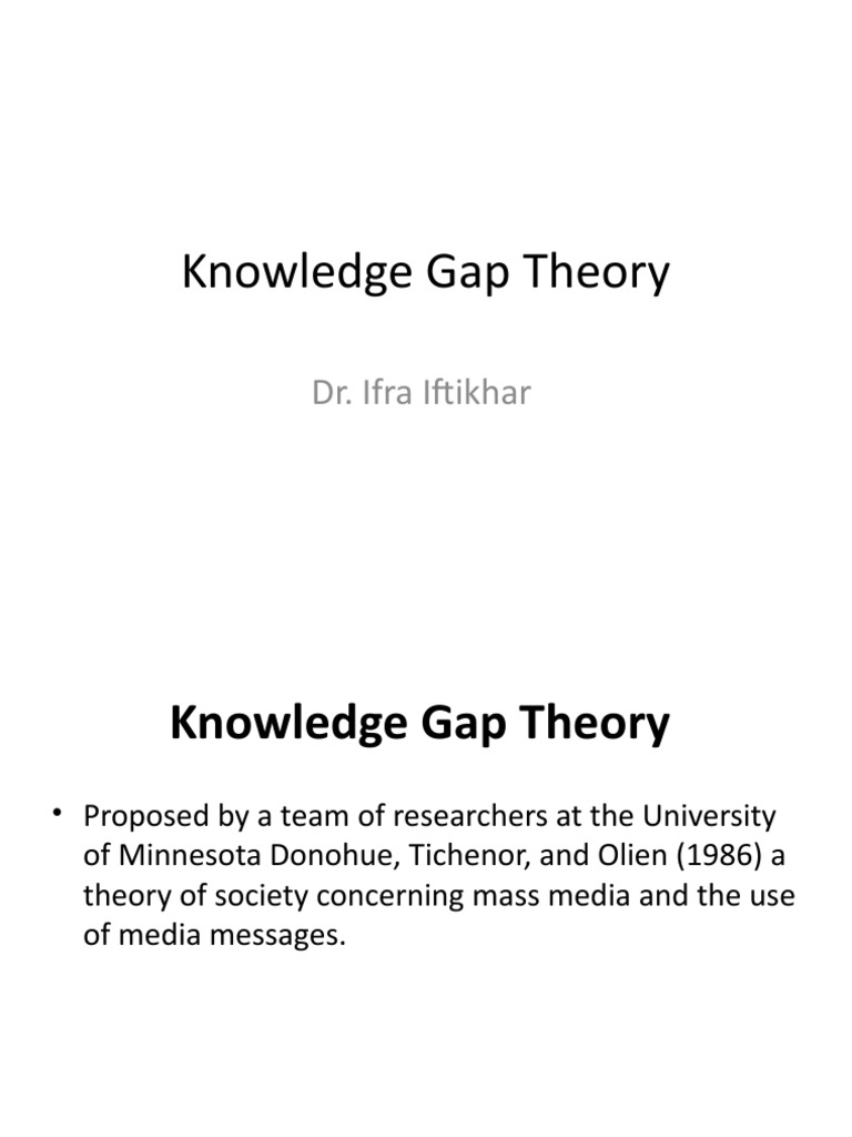 Lecture 5 - Knowledge Gap Theory | PDF | News | Internet