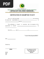 CS Form No. 4 Certification of Assumption To Duty | PDF