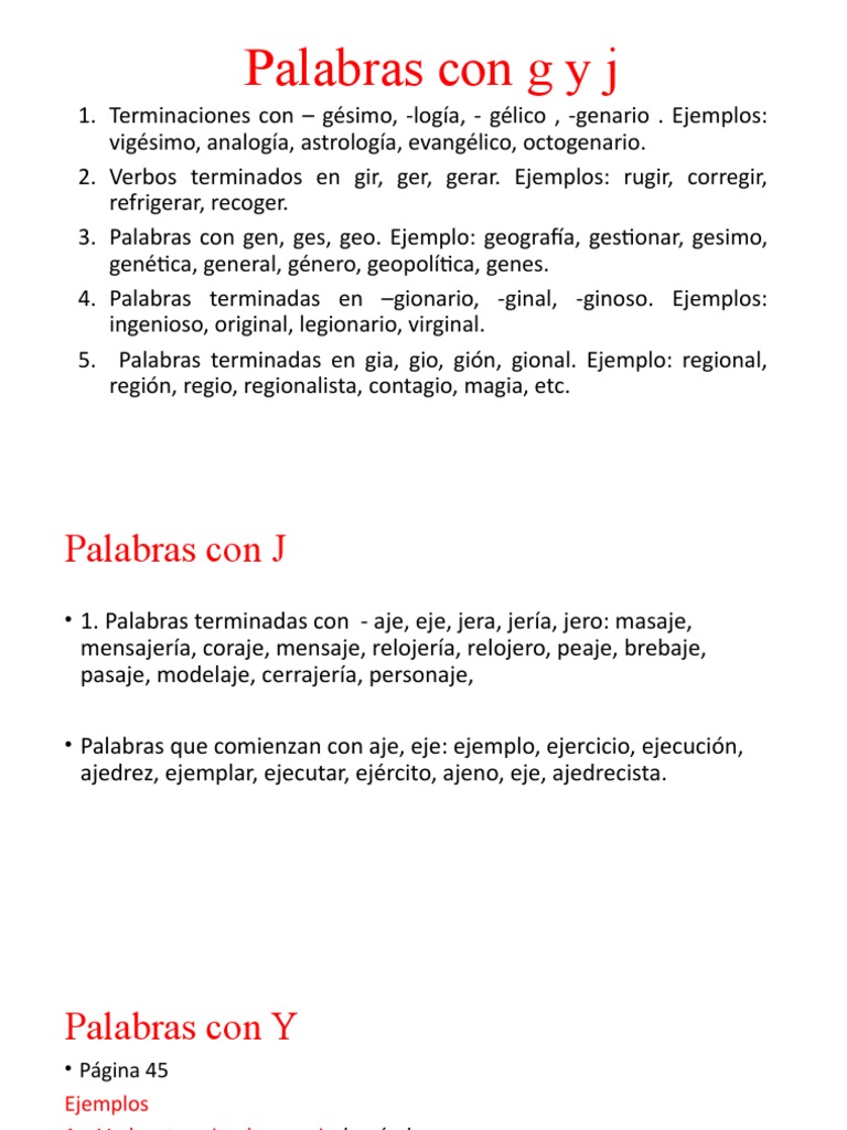 Palabras Con G y J | PDF