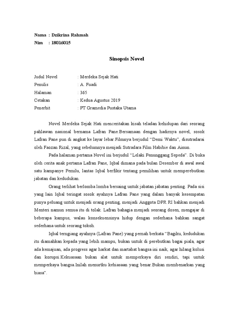 Sinopsis Merdeka Sejak Hati | PDF | Ilmu Sosial | Agama & Spiritualitas