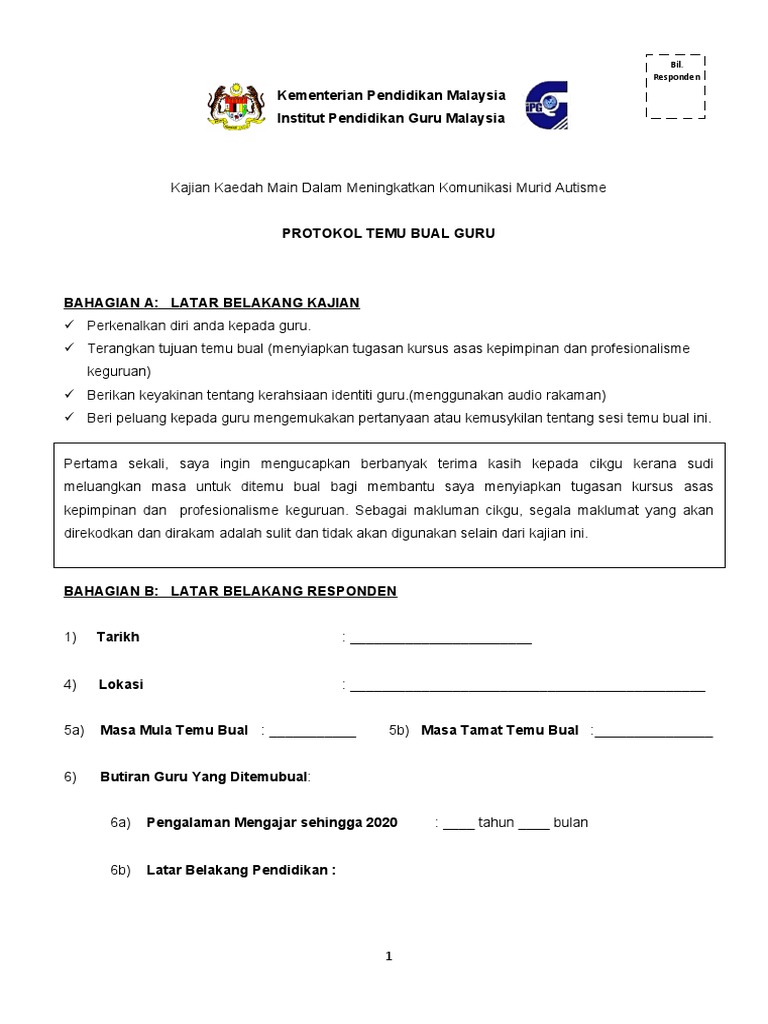 Instrumen Temu Bual Latest | PDF
