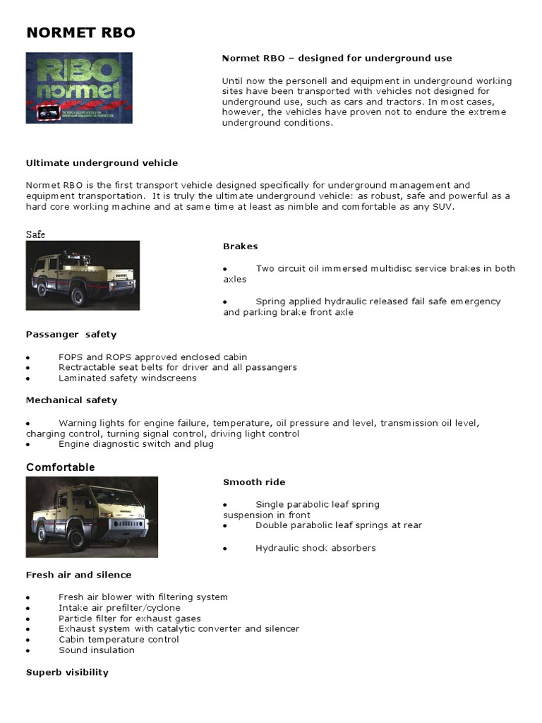 Normet - NORMET RBO | PDF | Truck | Vehicles