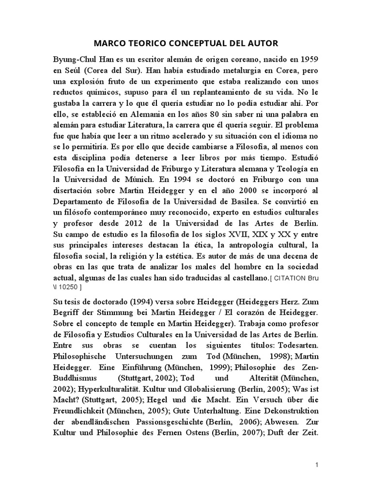 Marco Teorico Final de Byung Chul Han | PDF | Science | Ciencia filosófica