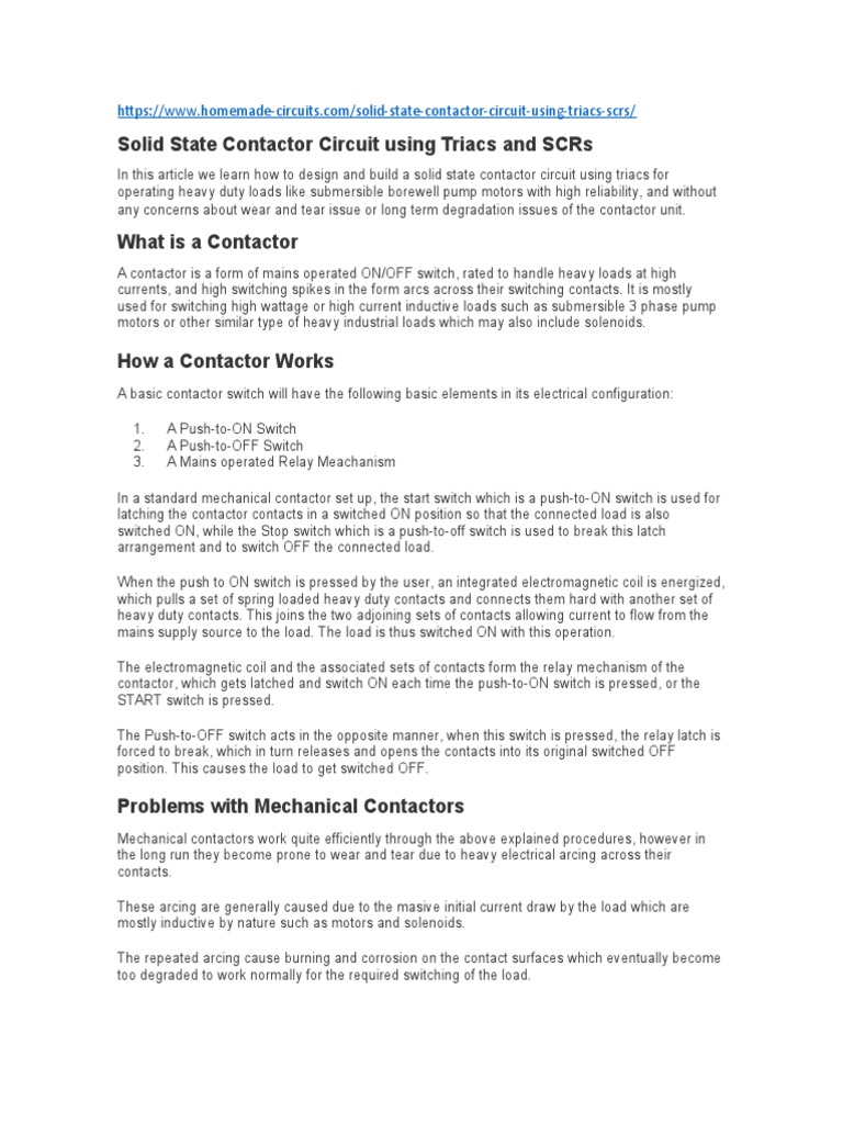 Contactor de Estado Solido | PDF | Switch | Relay