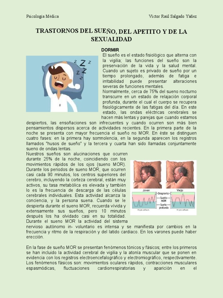 trastornos del sueño, alimentación y sexualidad | PDF | Movimiento ...