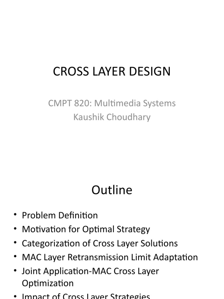 Cross Layer Design 1 | PDF | Mathematical Optimization | Top Down And ...