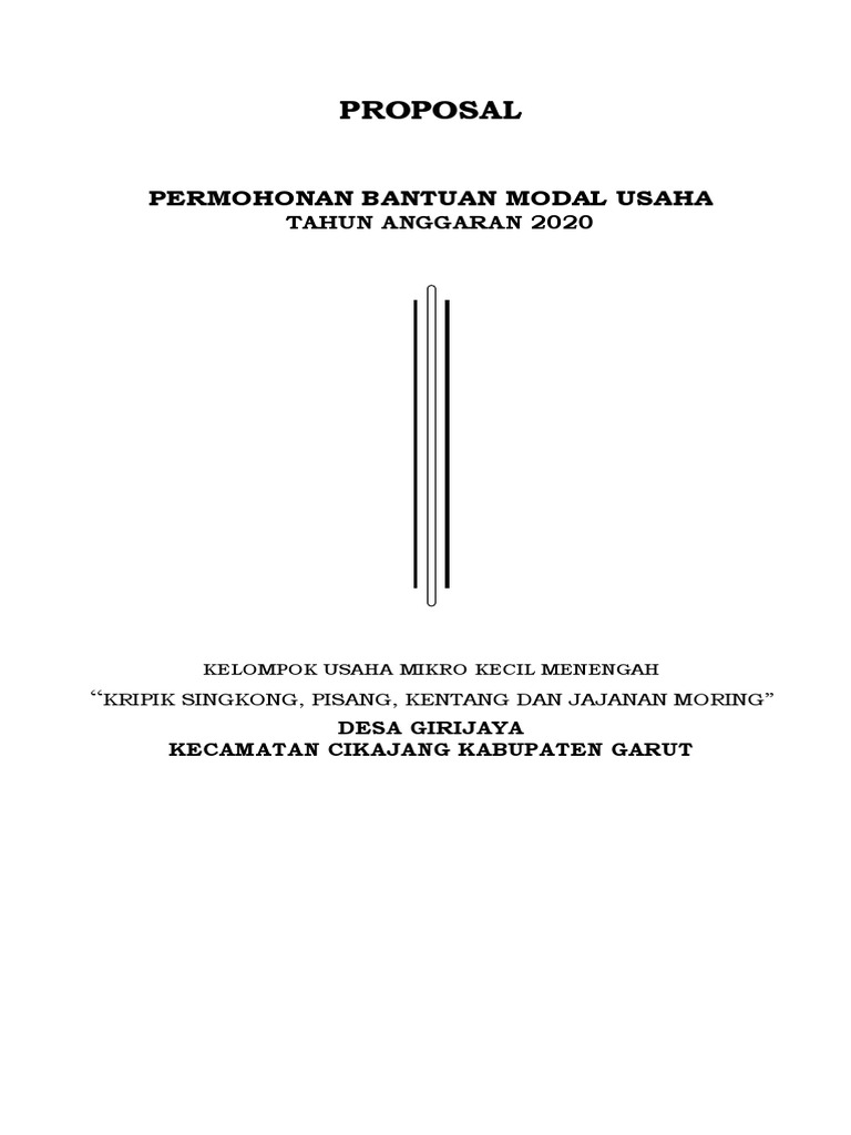 Contoh Proposal Permohonan Bantuan Modal Usaha | PDF