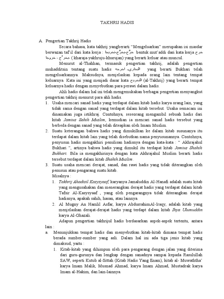 Panduan Lengkap Takhrij Hadis | PDF | Filsafat | Agama & Spiritualitas