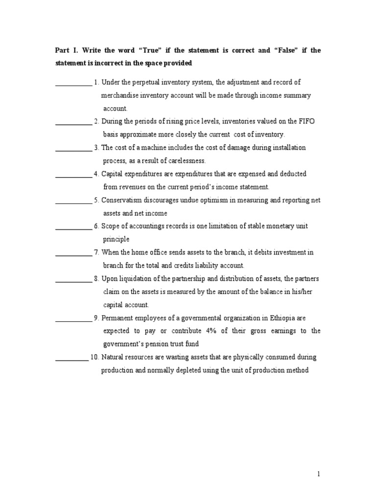 Principles of Accounitng Part II Worksheet | PDF | Inventory | Income