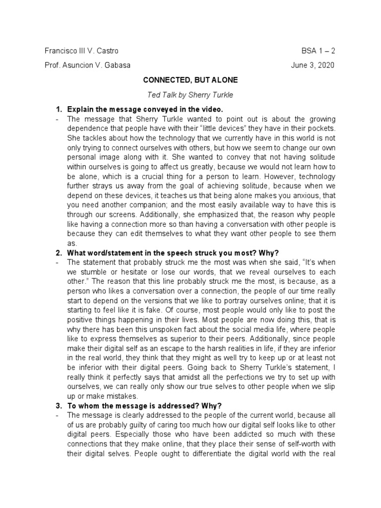 Activity 1 in Purposive Communication | PDF | Conversation | Nonverbal ...