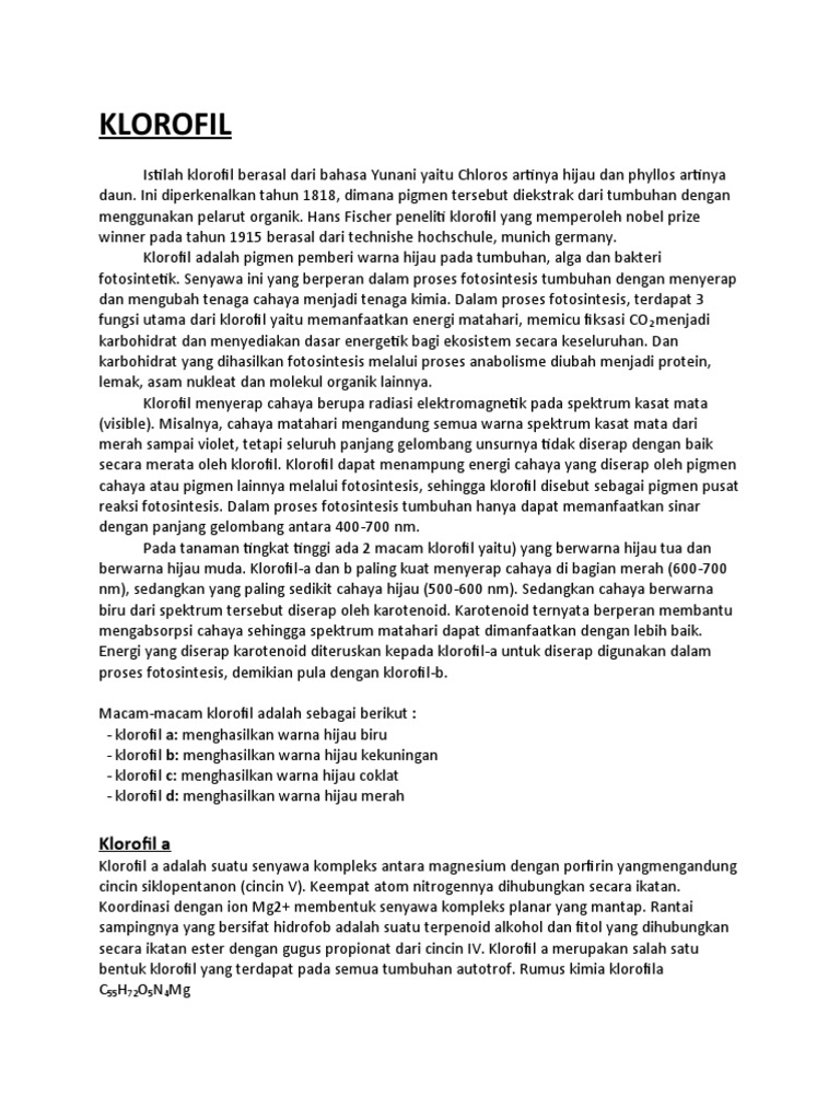 KLOROFIL | PDF