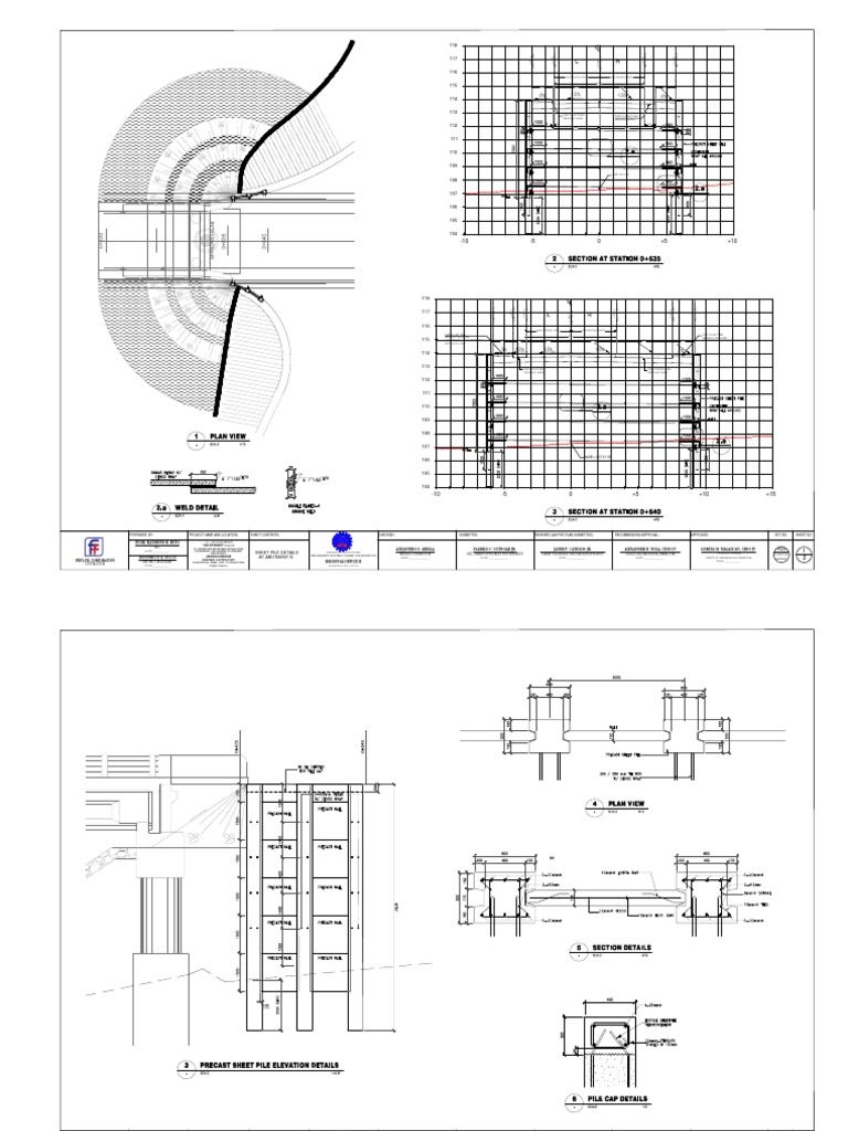 PDD Sheet Pile Details at Abutment B: Engr. Raymond R. Esto | PDF ...
