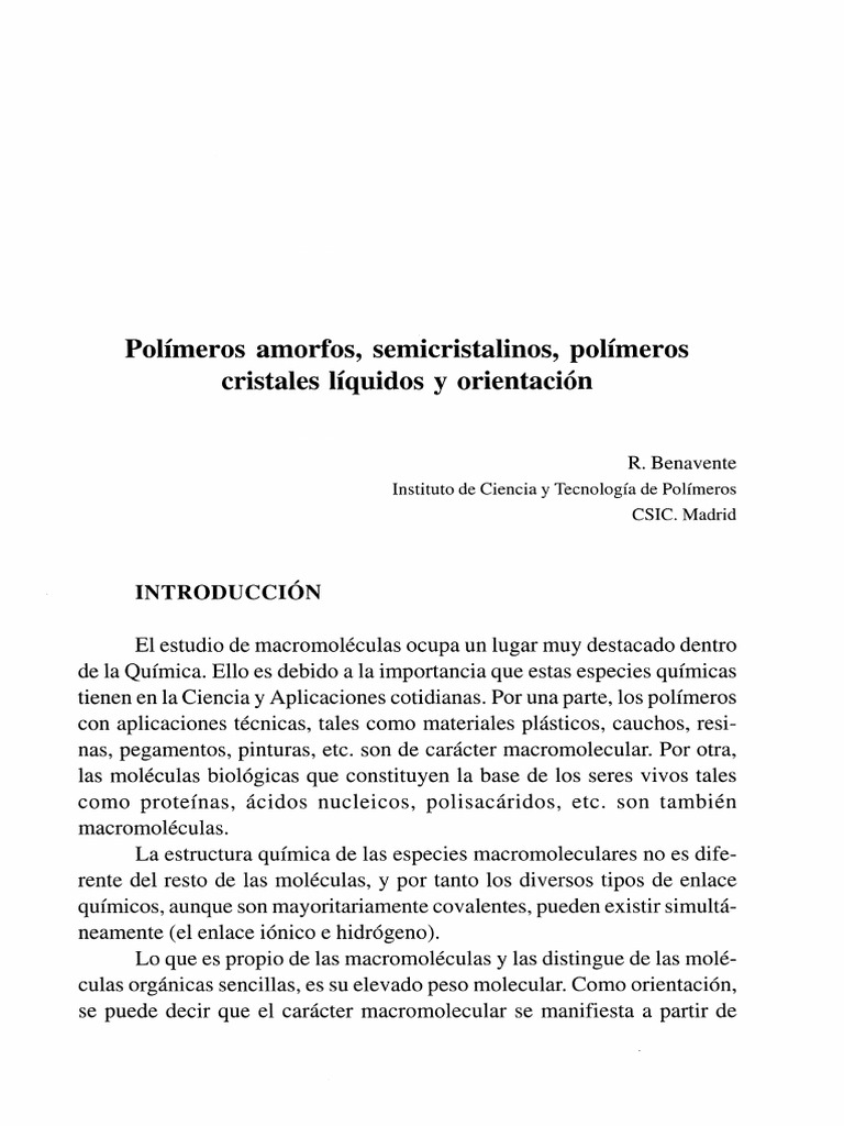 Polimeros Amorfos y Cristalinos | PDF | Sólido amorfo | Cristal liquido
