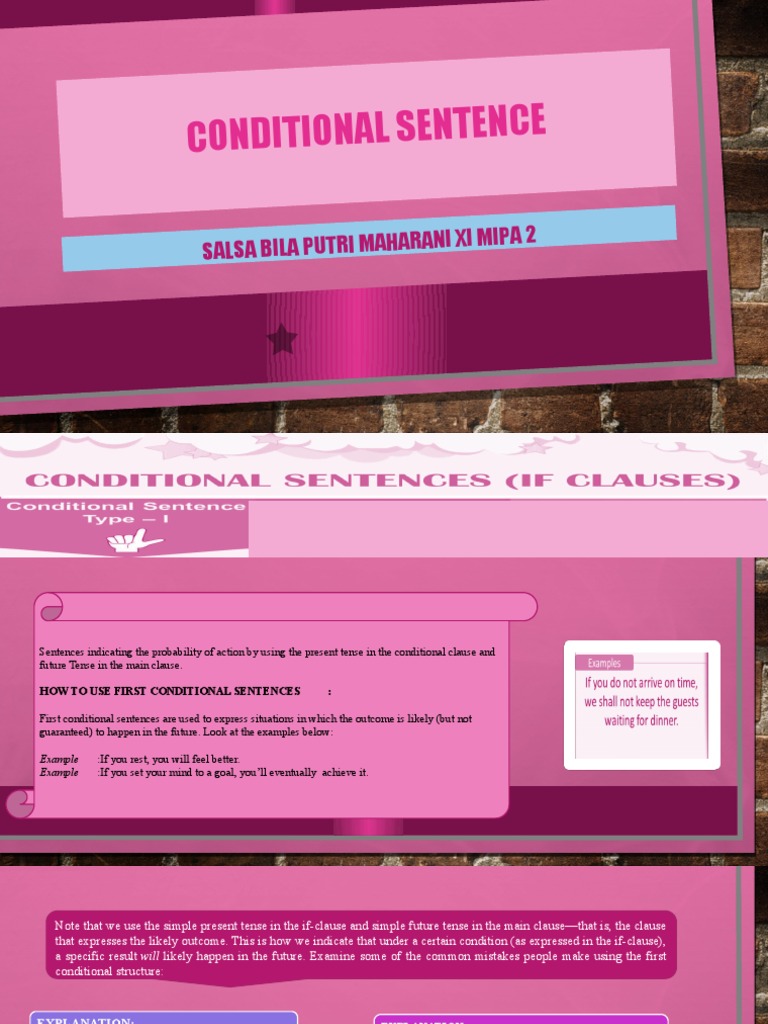 Conditional Sentence Salsa Bila Putri Maharani Xi Mipa 2 | PDF | Syntax | Semantics