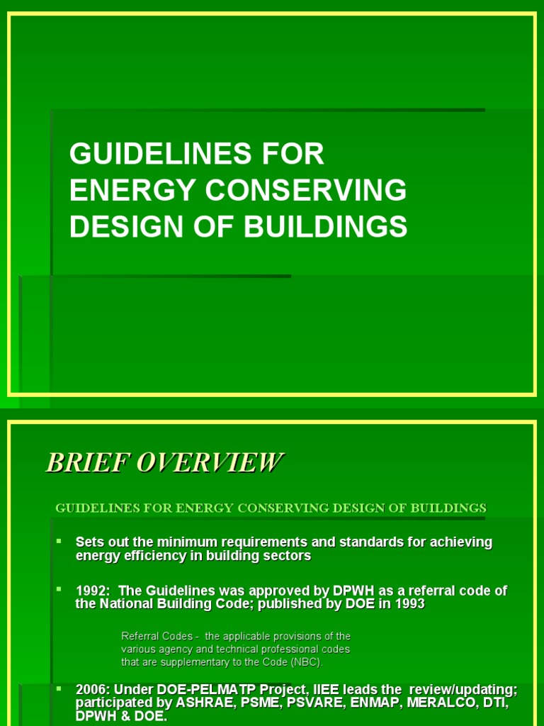 Guidelines For Energy Conserving Design - PPT Version 1 | PDF | Water ...