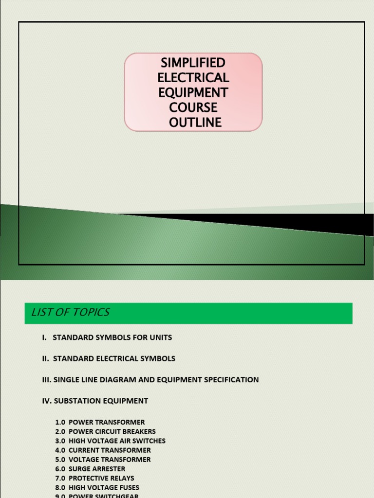 Electrical Equipment Workshop (1) .PPT Version 1 | PDF | Transformer ...