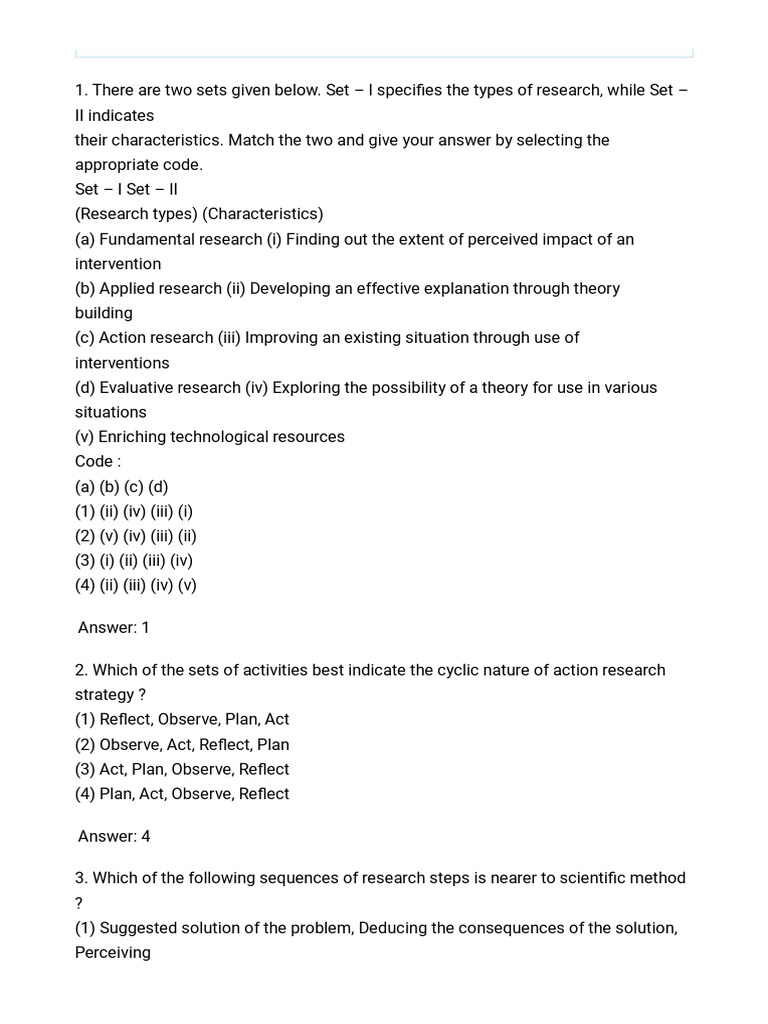 Research Aptitude MCQ Based On Solved Paper - Updated | PDF ...