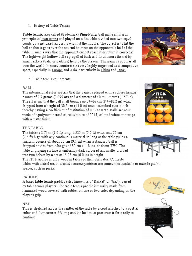 Table Tennis, Also Called (Trademark) Ping-Pong, Ball Game Similar in ...