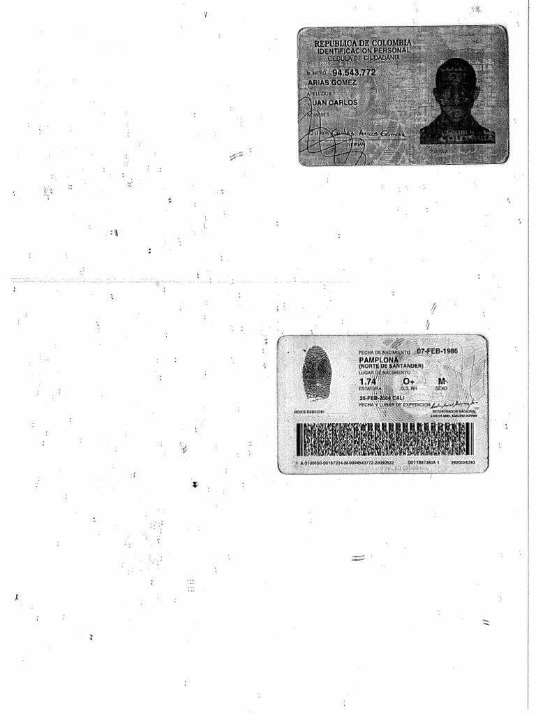 Cedula Juan Arias | PDF