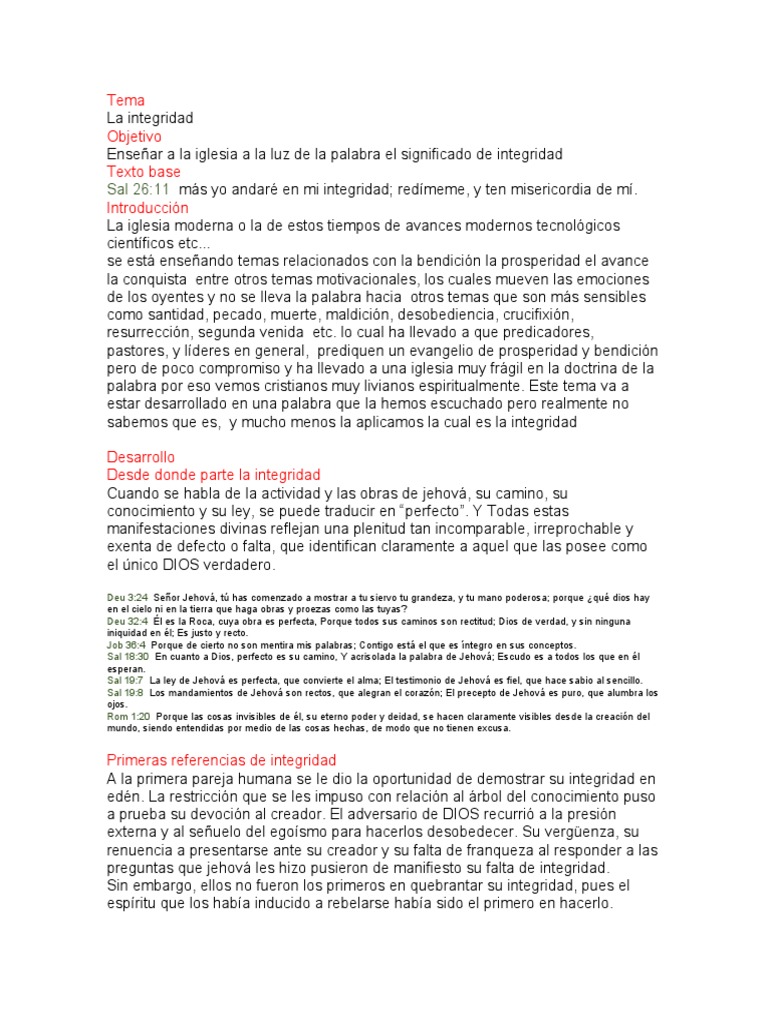 La Integridad en la Fe Cristiana | PDF | Libro de trabajo | Cristo (título)