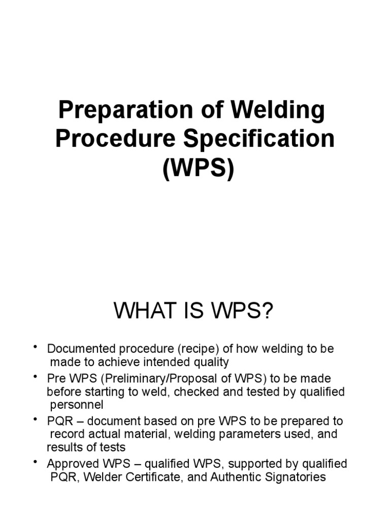 4 - PREPARATION OF WPS - Student | PDF | Electric Heating | Welding
