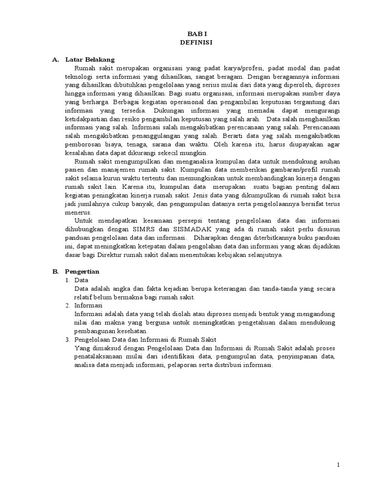 Isi Panduan Pengelolaan Data Dan Informasi | PDF