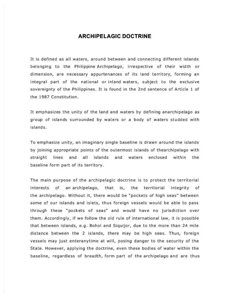 Archipelagic Doctrine Archipelagic Doctrine | PDF | Coastal Geography ...