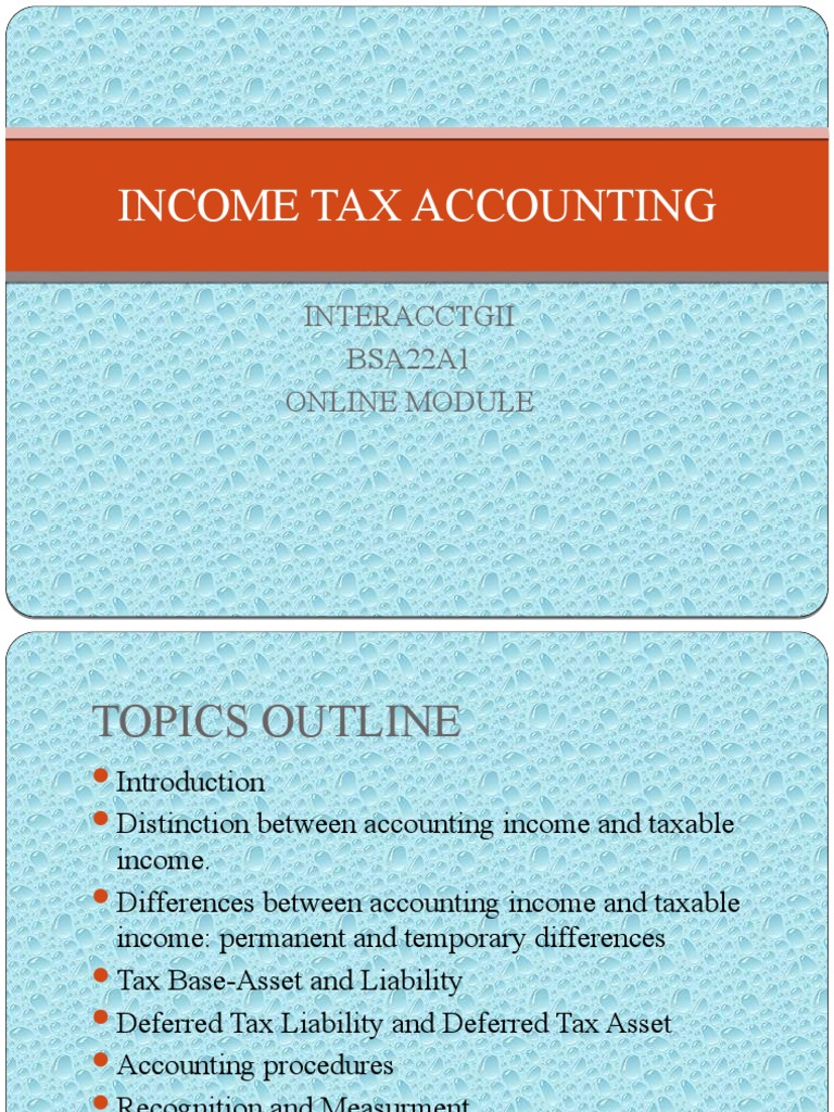 Income Tax Accounting: Interacctgii BSA22A1 Online Module | PDF ...