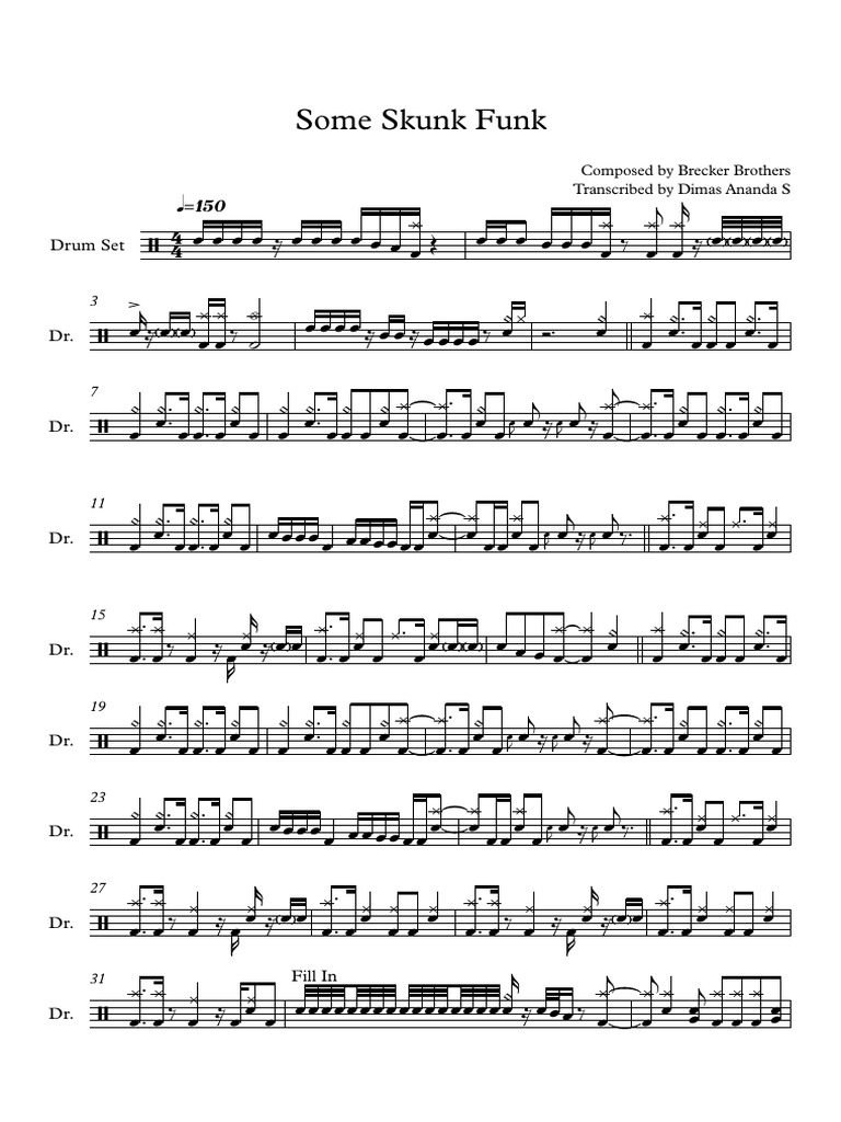 Some Skunk Funk Drum Score | PDF | Des sports