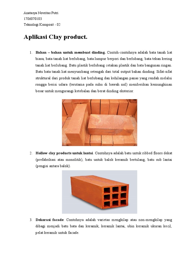 Aplikasi Dan Jenis Clay Product | PDF