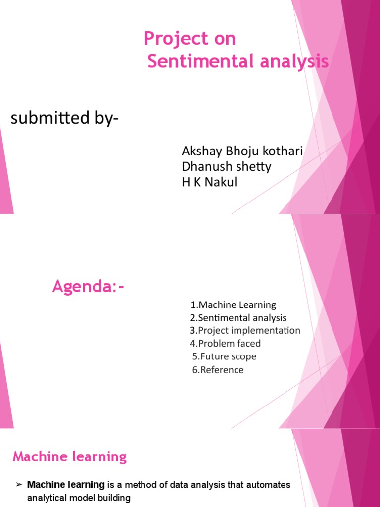 Project On Sentimental Analysis: Submitted by | PDF | Machine Learning ...