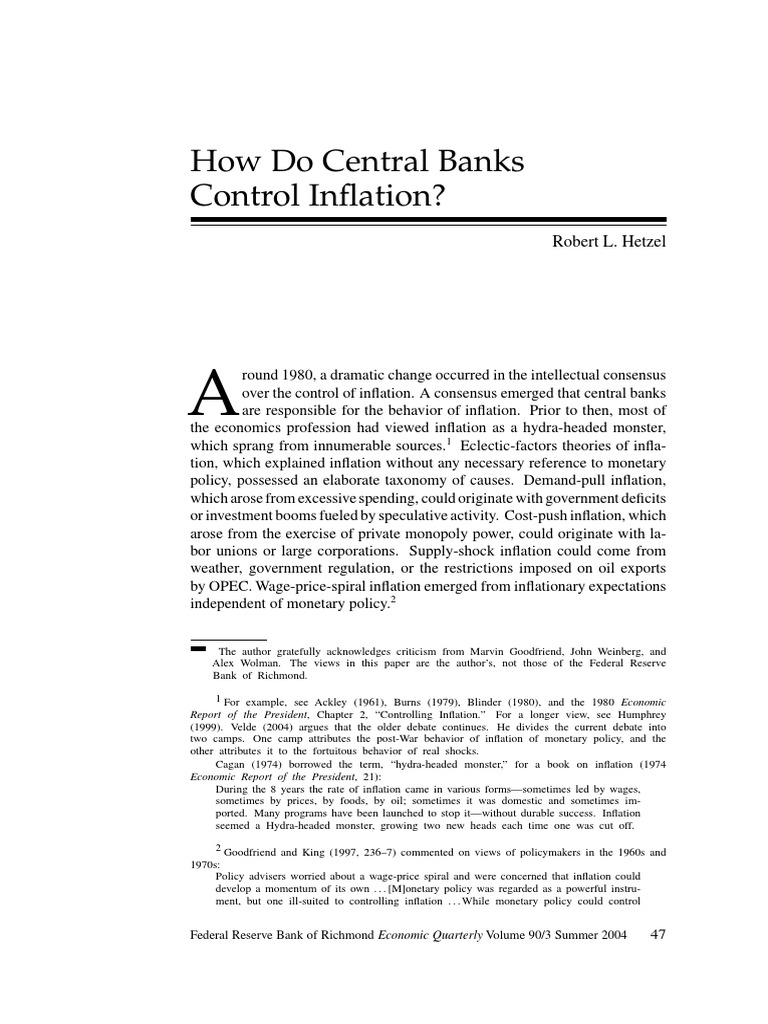 How Do Central Banks Control Inflation | PDF | Monetary Policy ...