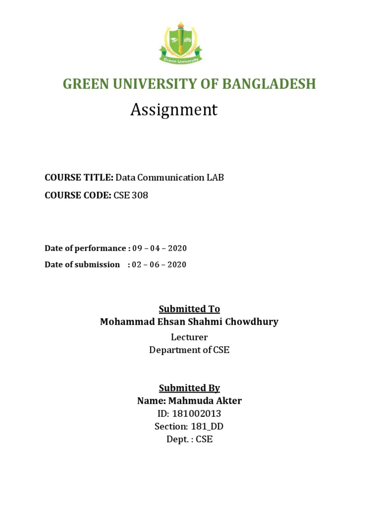 Data Communication Lab Guide | PDF | Computer Data | Computer Science