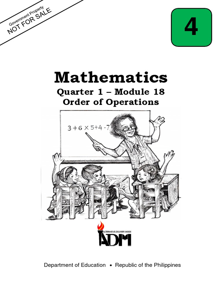 Mathematics: Quarter 1 - Module 18 Order of Operations | PDF ...
