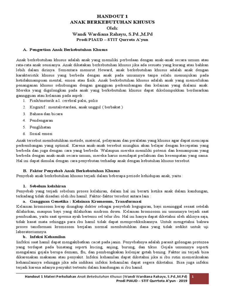 Hand Out Materi 1 | PDF