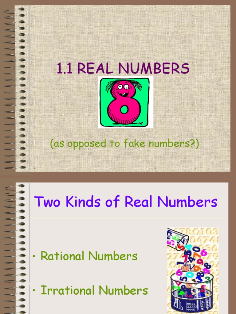 1.1 Real Numbers: (As Opposed To Fake Numbers?) | PDF | Numbers ...