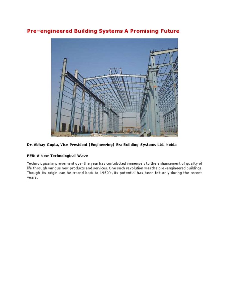 Pre-Engineered Building Systems A Promising Future | PDF | Framing ...