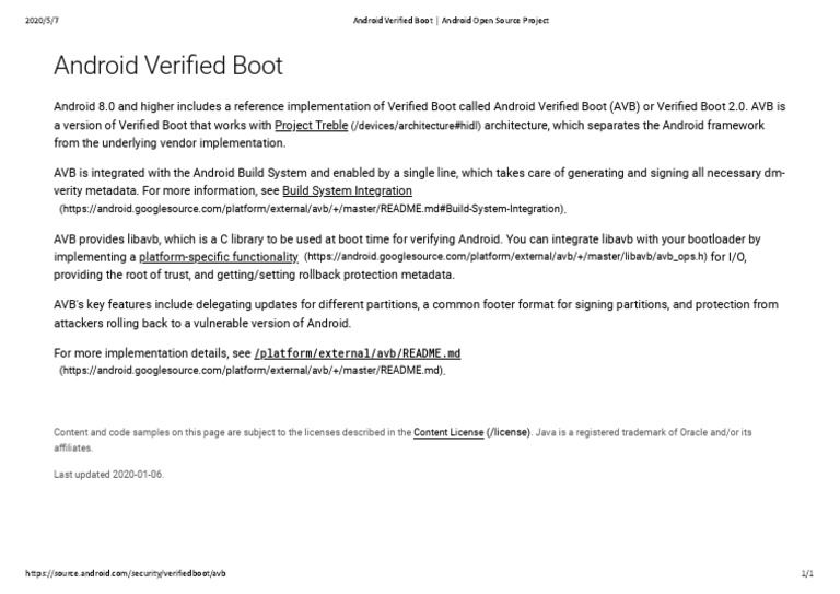 Android Verified Boot Guide | PDF | Business | Computers