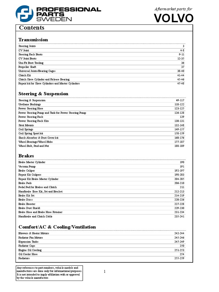 Volvo Catalog Part2 | PDF | Brake | Vehicle Parts