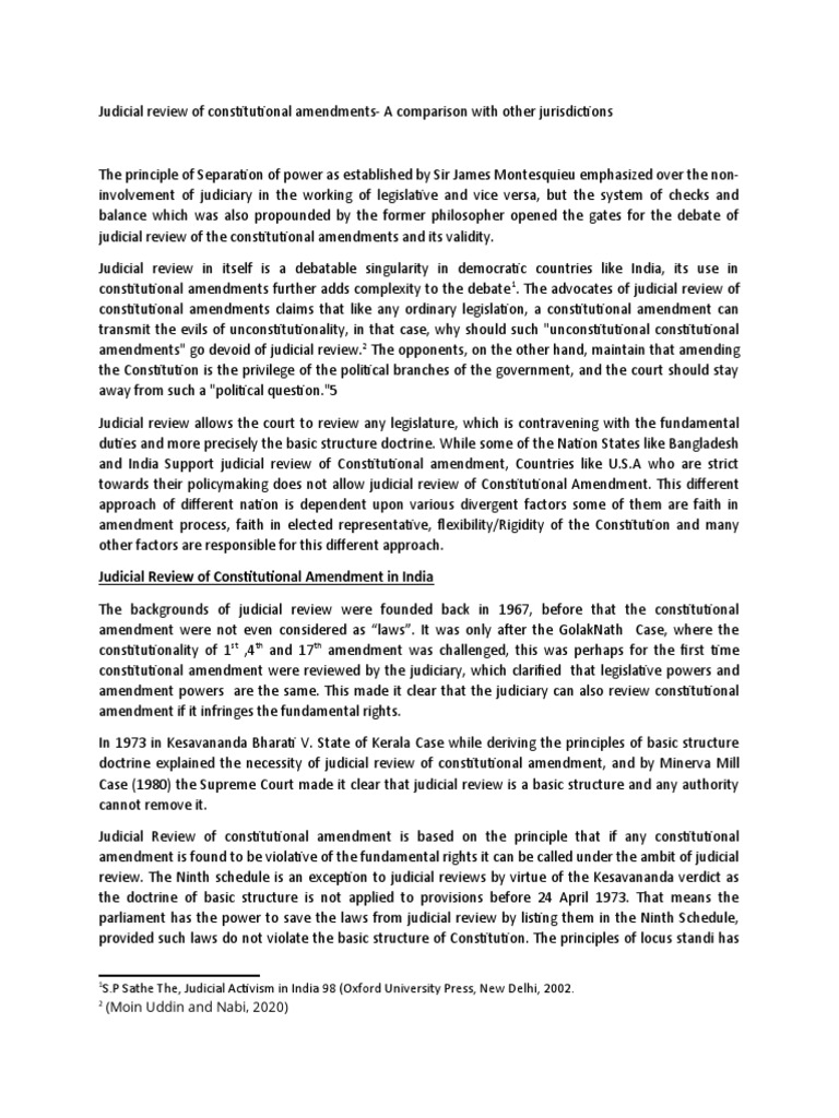 Judicial Review of Constitutional Amendments | PDF | Judicial Review ...