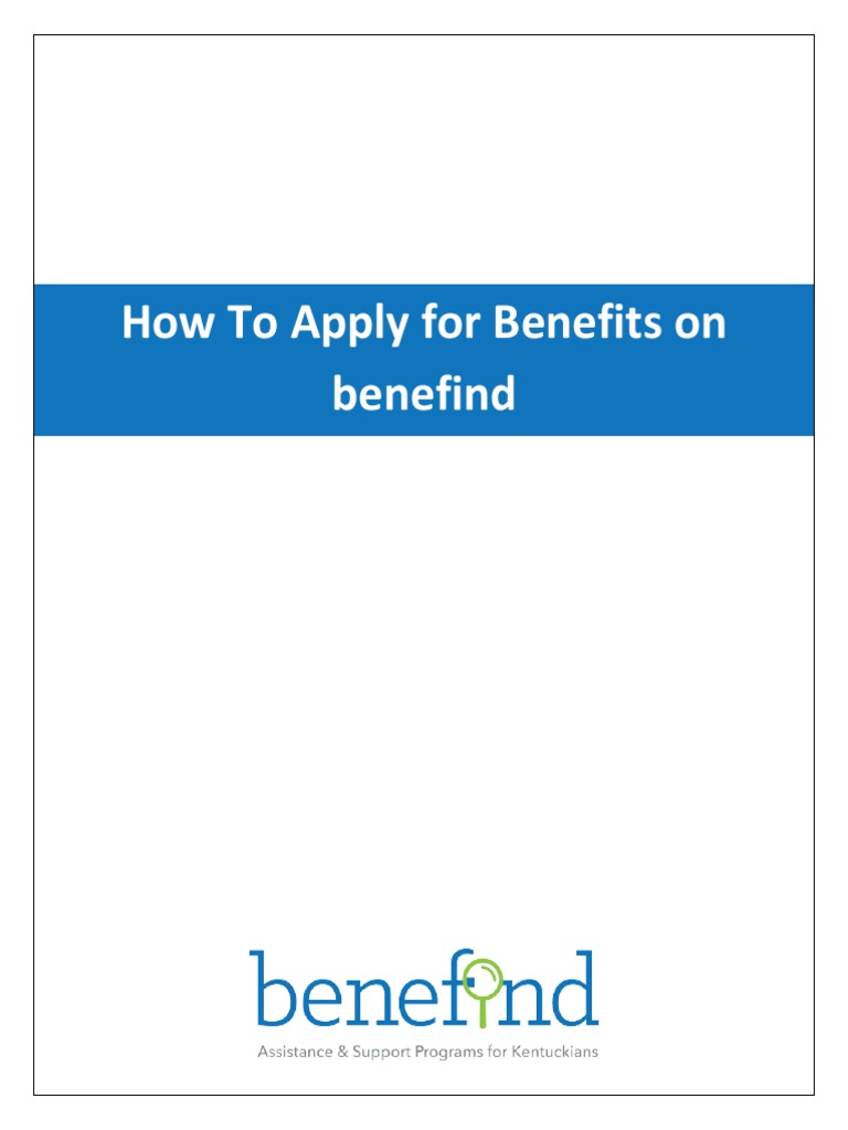 How To Apply For Benefits in Benefind | PDF | Supplemental Nutrition ...