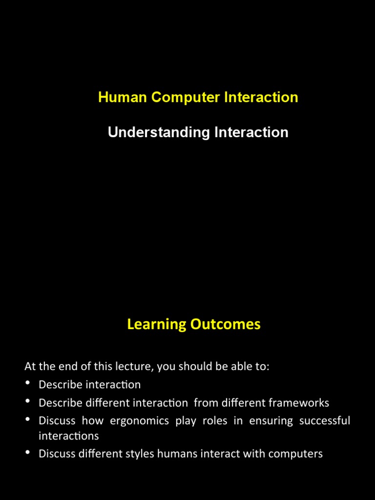 4 HCI Understanding Interactions | PDF | Menu (Computing) | Graphical User Interfaces