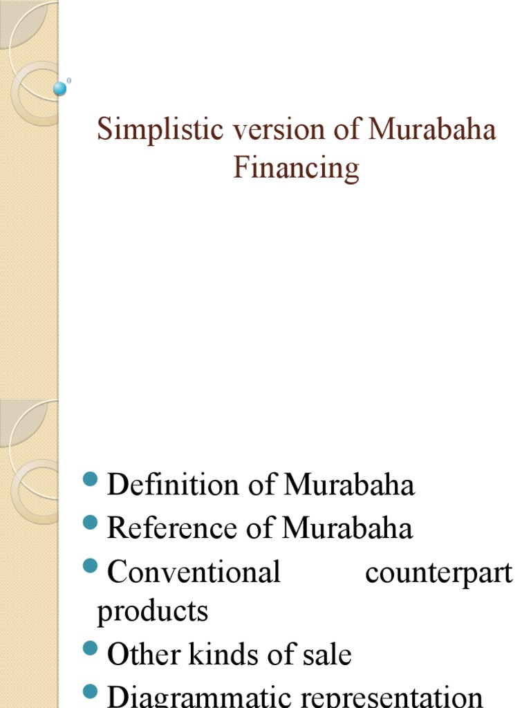 Simplistic Version of Murabaha Financing | PDF | Finance & Money Management