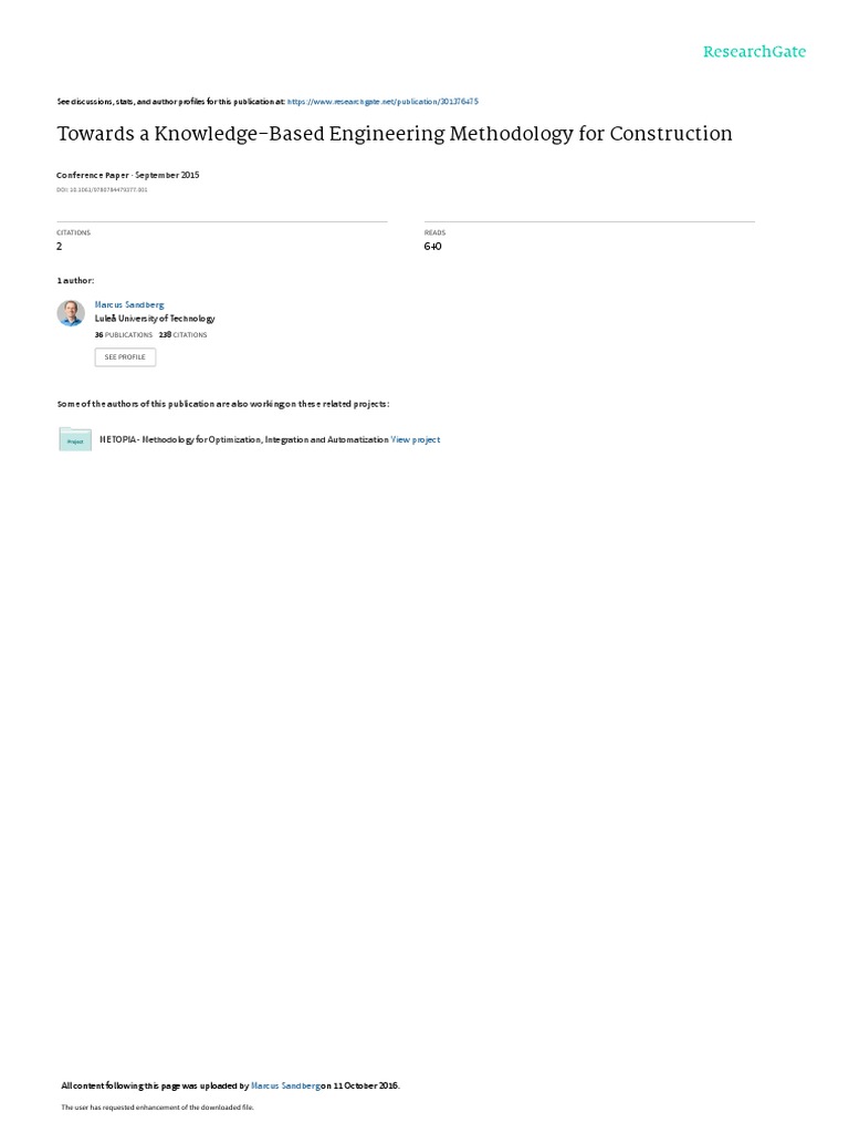 Sandberg ICCREM 2015 PDF | PDF | Software Development | Automation