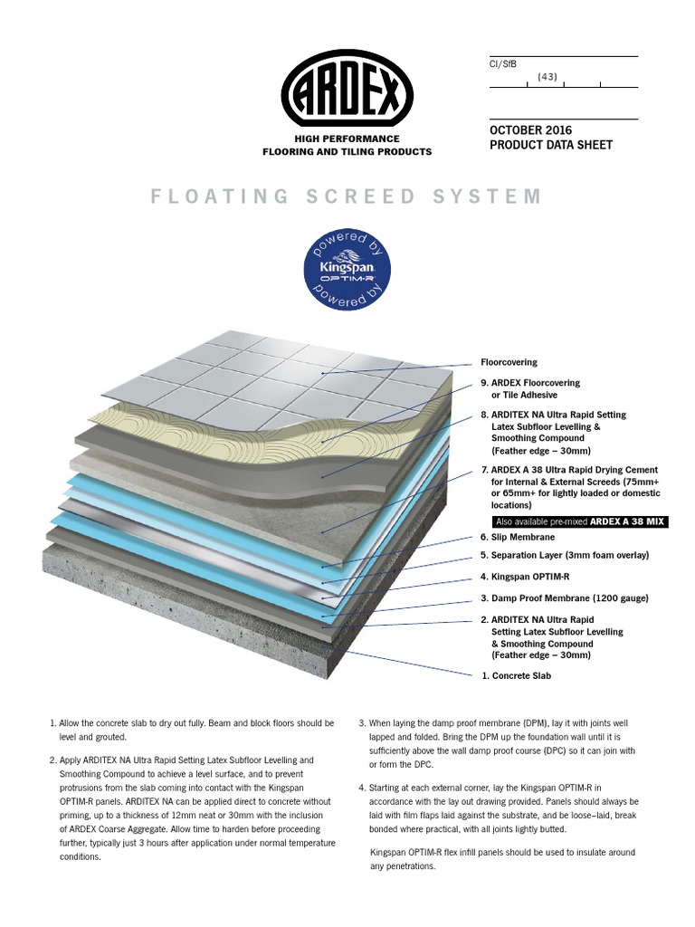Floating Screed System: High Performance Flooring and Tiling Products ...