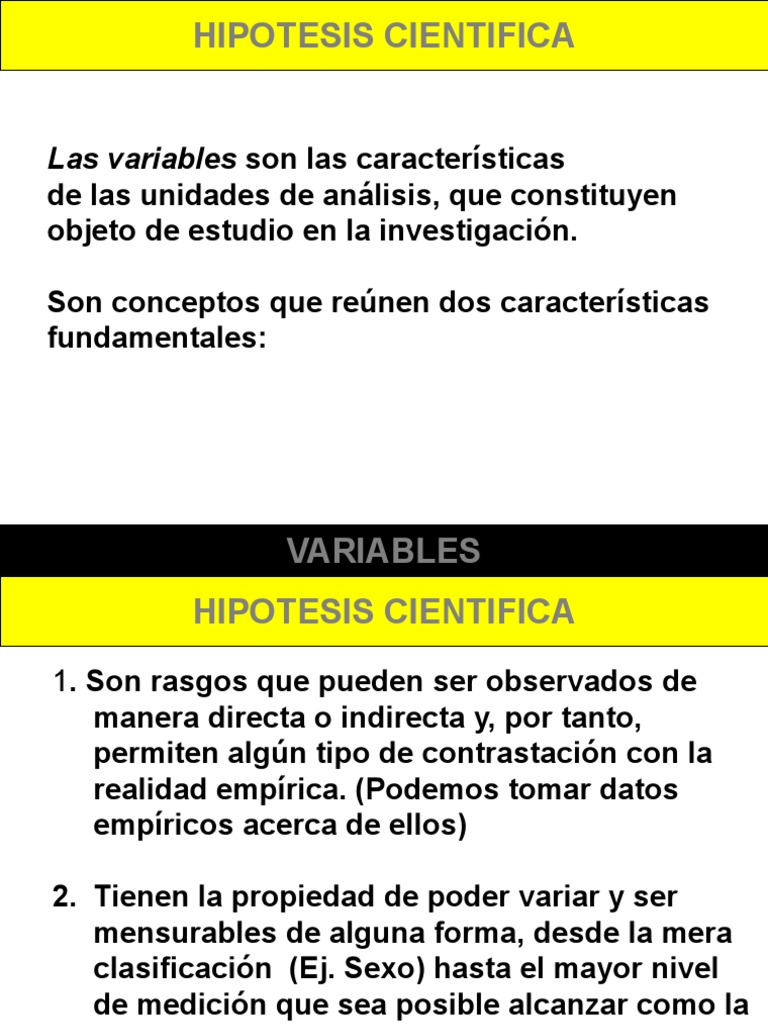 Definición Operacional de Variables Científicas | PDF | Hipótesis ...