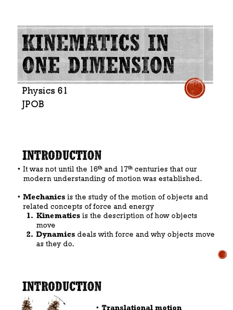 0 Vectors & 1D Kinematics | PDF | Velocity | Acceleration