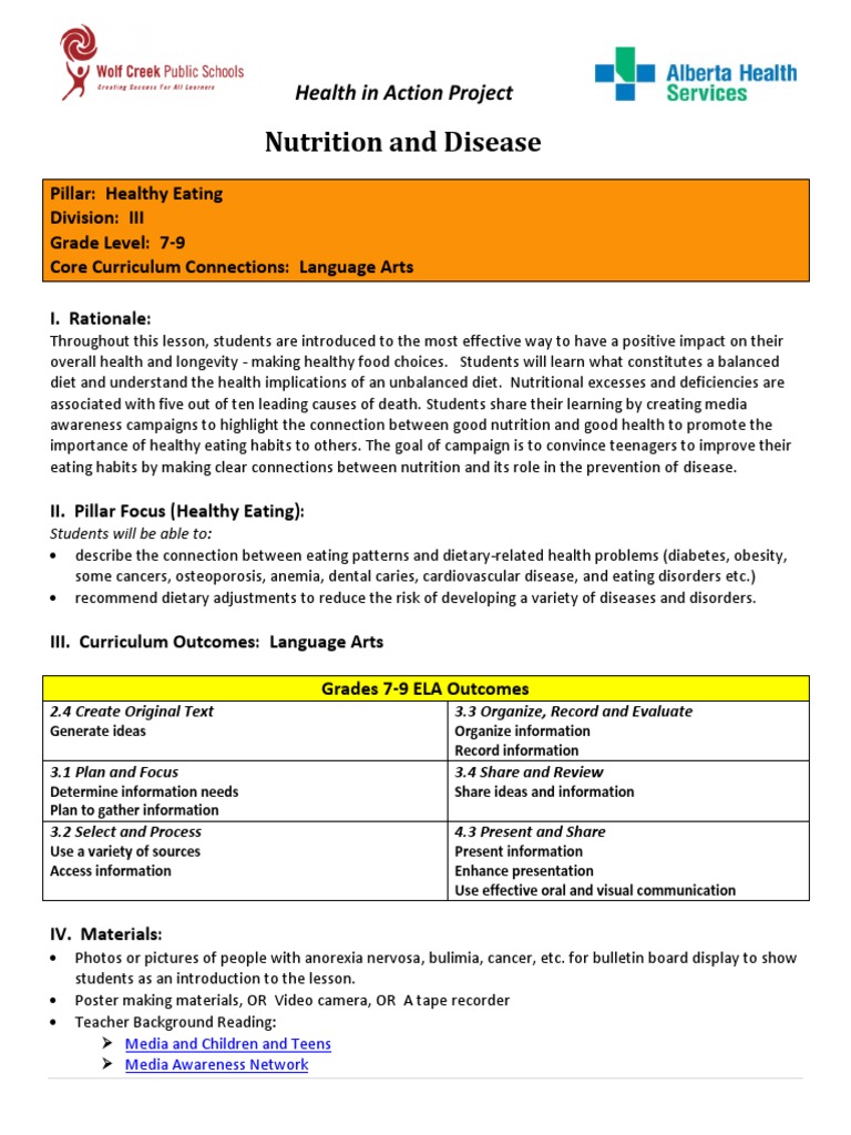 Nutrition and Disease: Health in Action Project | PDF | Healthy Diet ...